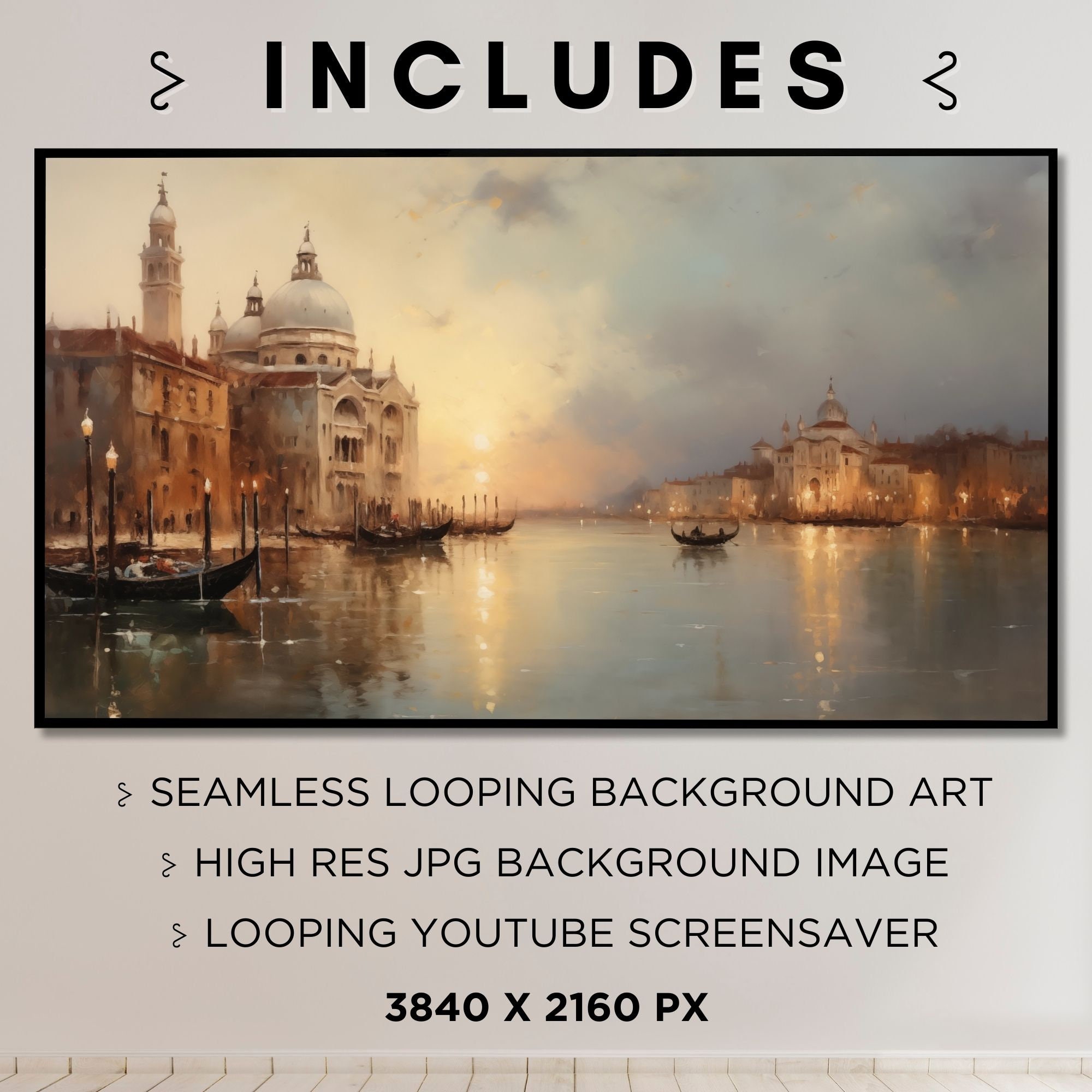SEAMLESS ANIMATED Background Screensaver Wallpaper | Venice Ocean View ...