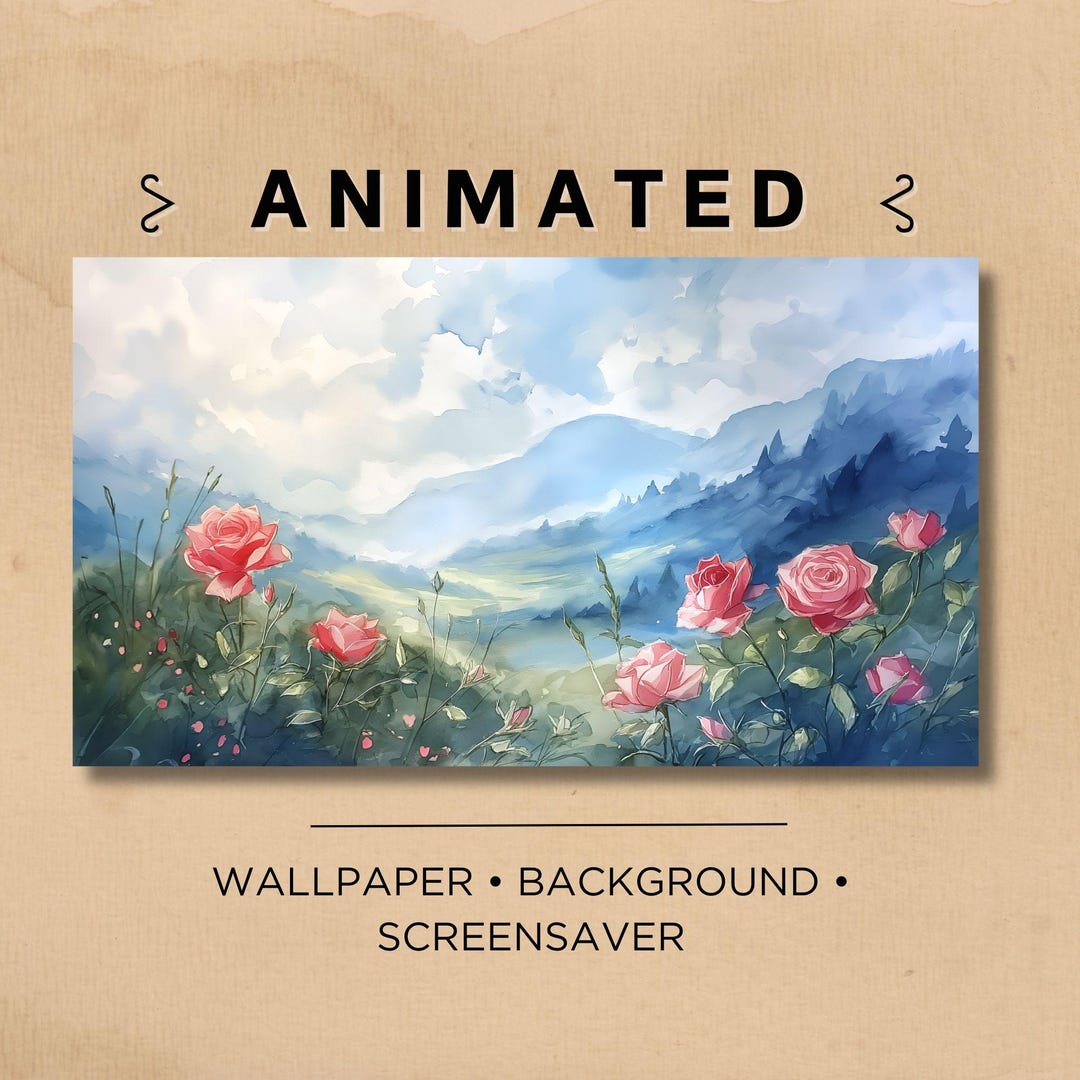 Animated Rose Flower Art Video, Screensaver, Background, Wallpaper ...