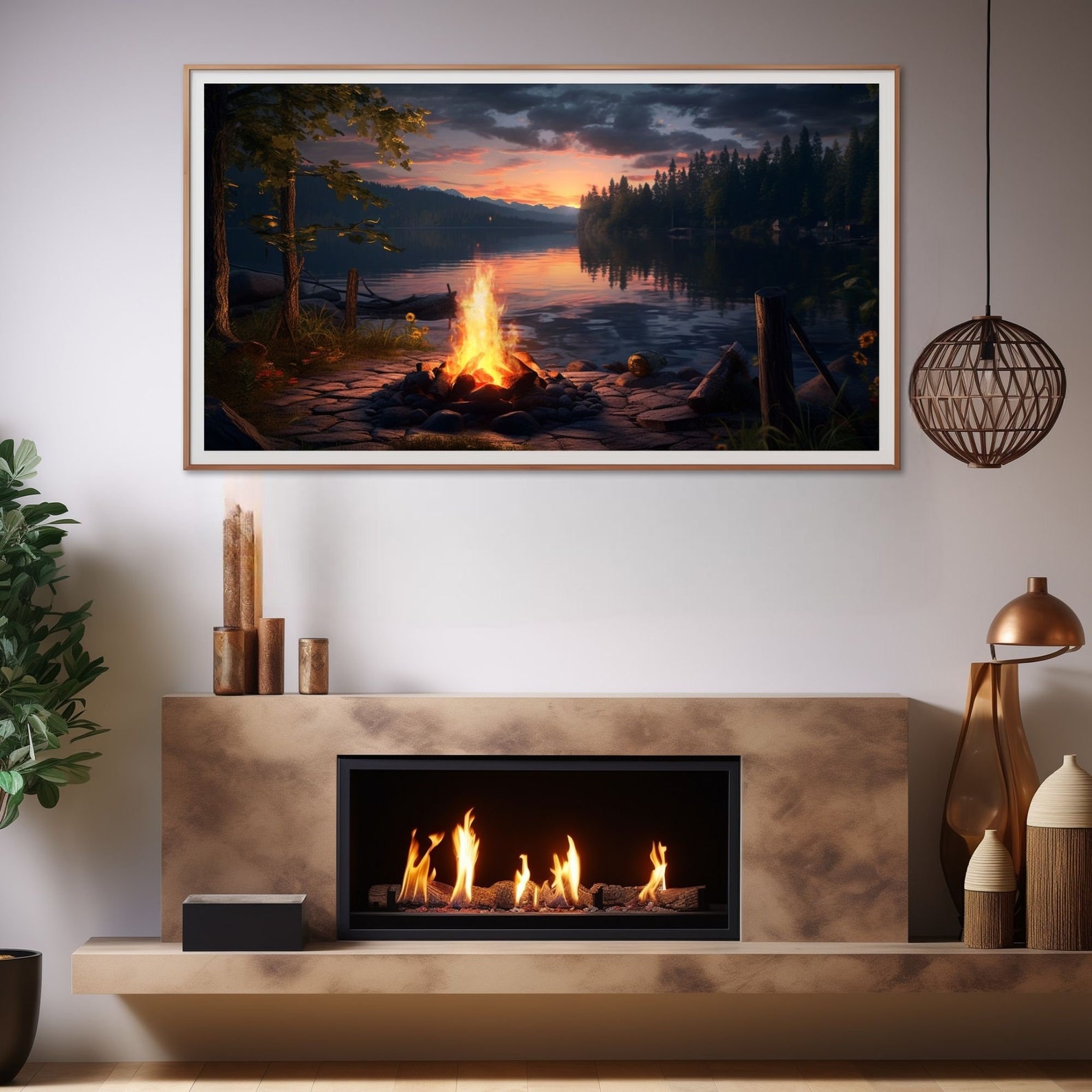 LIVE ANIMATED Frame Art Background Screensaver Wallpaper | Campfire ...