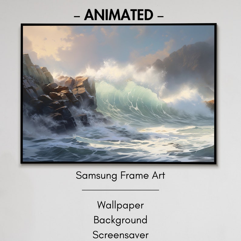 LIVE ANIMATED Frame Art Background Screensaver Wallpaper Mountain Tides ...