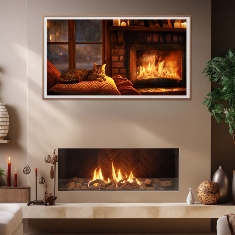 Seamless Animated Virtual Fireplace Videos Art for TV | 8x 4K ...