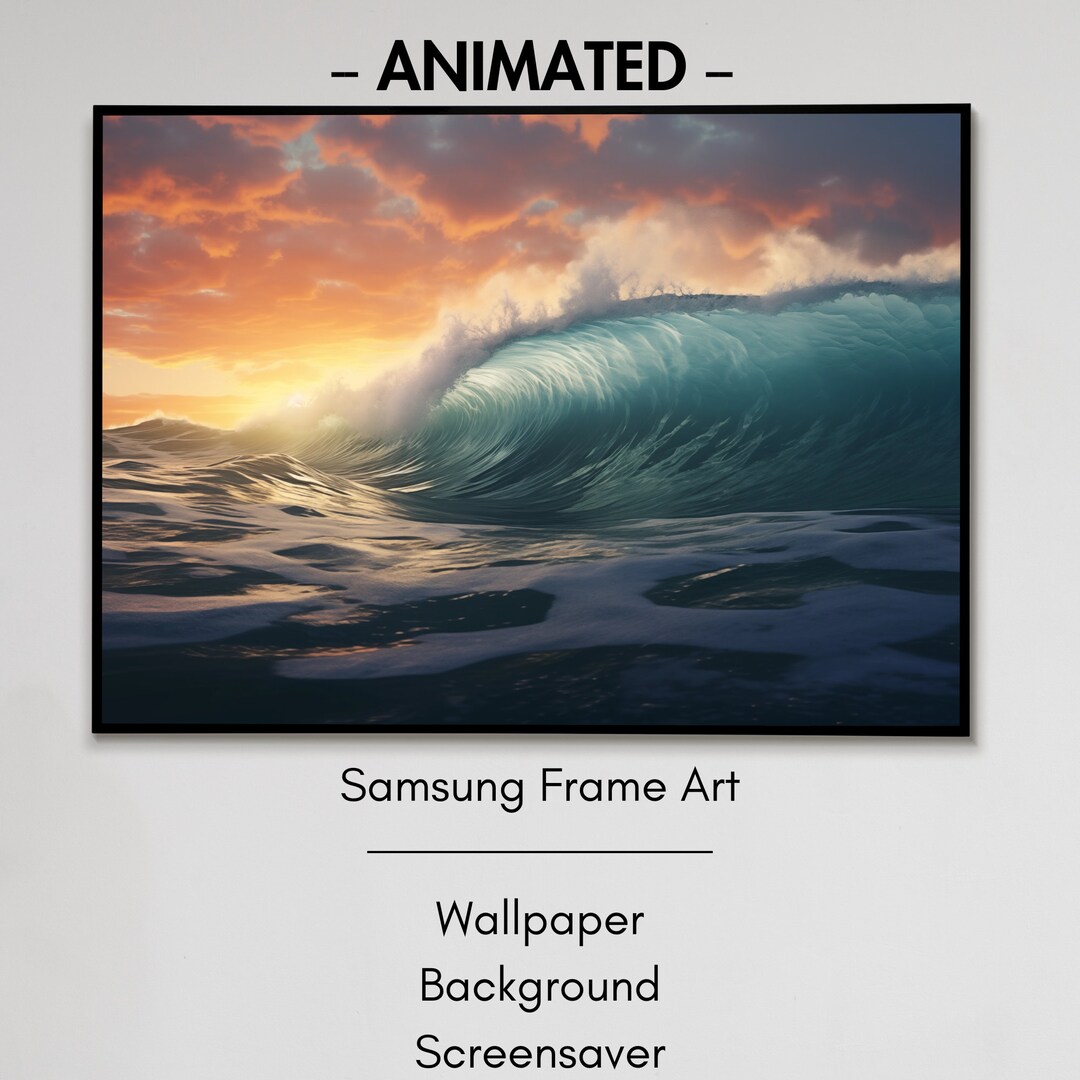 LIVE ANIMATED Frame Art Background Screensaver Wallpaper Waving Ocean ...