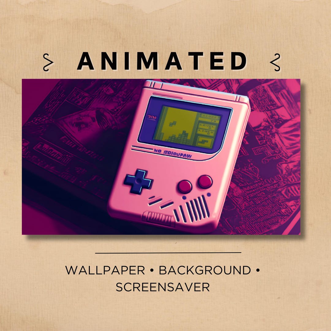 LIVE ANIMATED Background Screensaver Wallpaper | Gameboy Retro Console ...