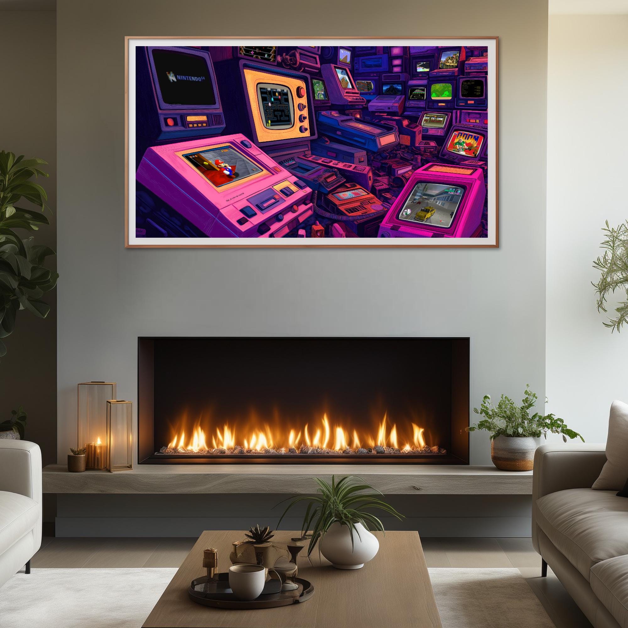 LIVE ANIMATED Background Screensaver Wallpaper | Retro Consoles Room ...