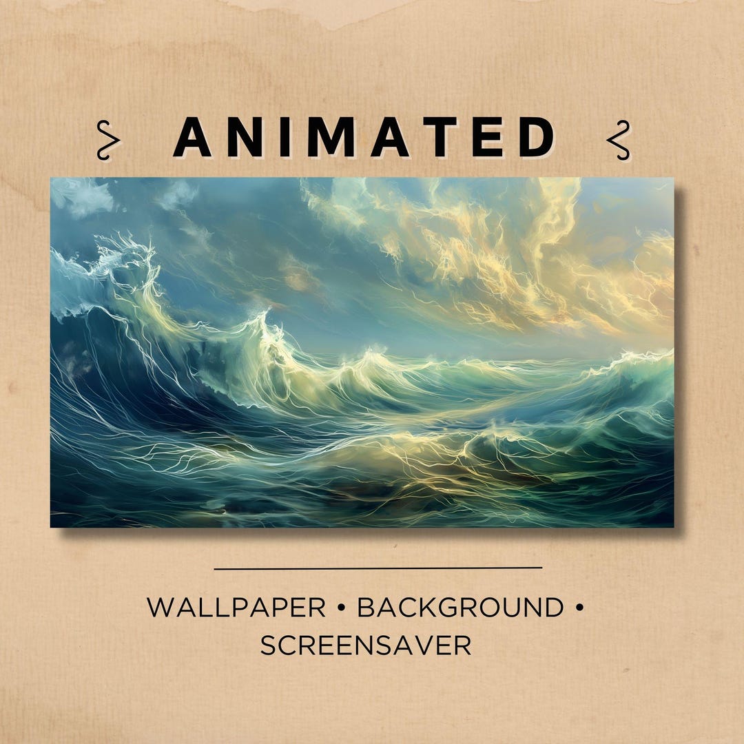 Animated Wavey Ocean Watercolour Painting | Video, Screensaver ...