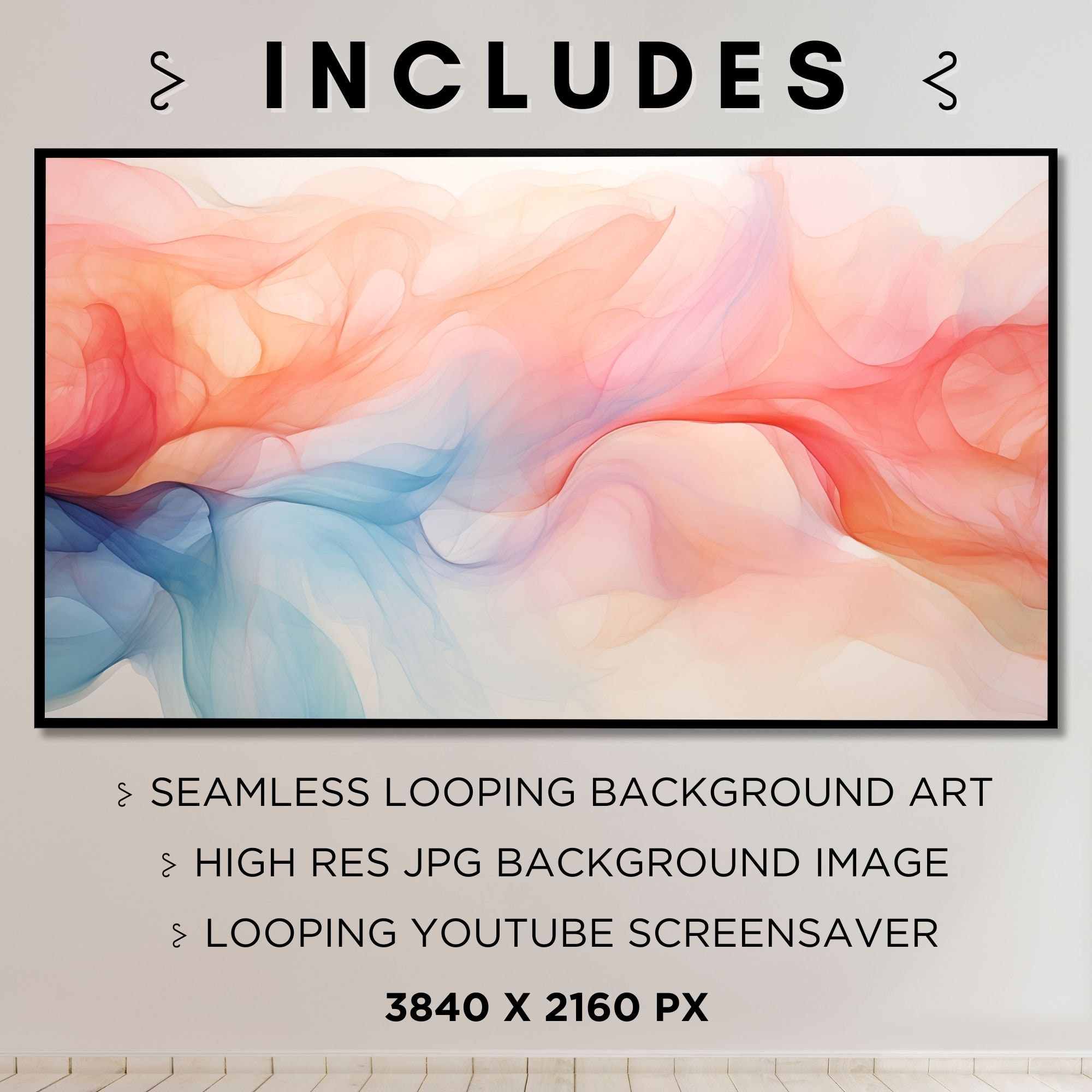 SEAMLESS ANIMATED Background Screensaver Wallpaper | Soft Watercolor ...