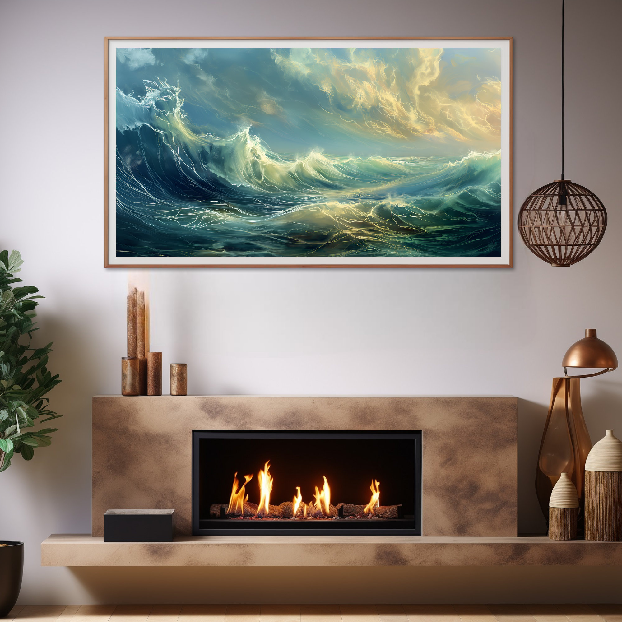 Animated Wavey Ocean Watercolour Painting | Video, Screensaver ...