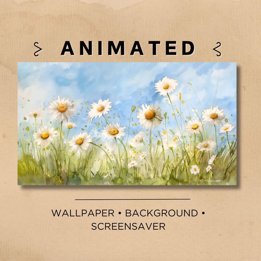 Animated Daisy Flower Art | Video, Screensaver, Background, Wallpaper ...