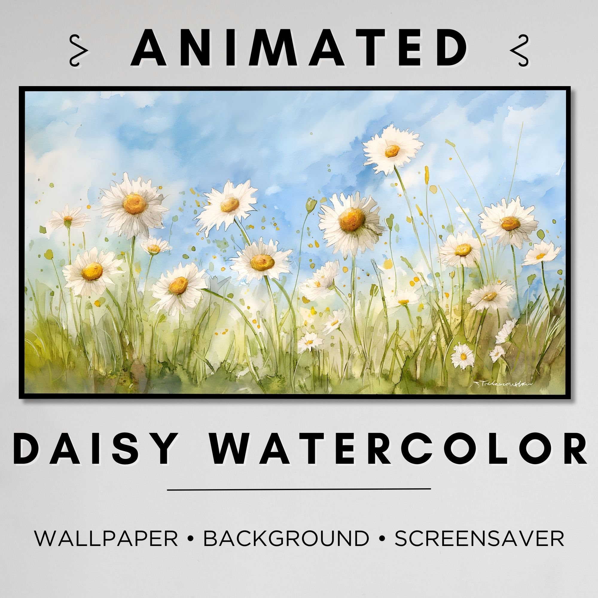 Animated Daisy Flower Art Video, Screensaver, Background, Wallpaper ...