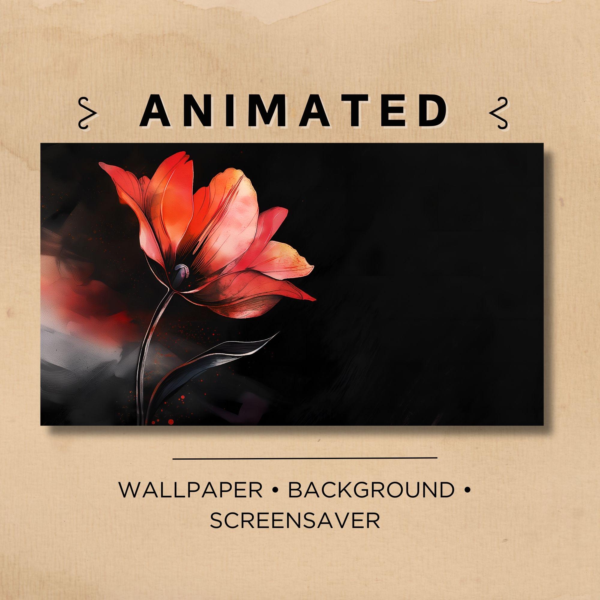 Animated Single Flower Art | Video, Screensaver, Background, Wallpaper ...