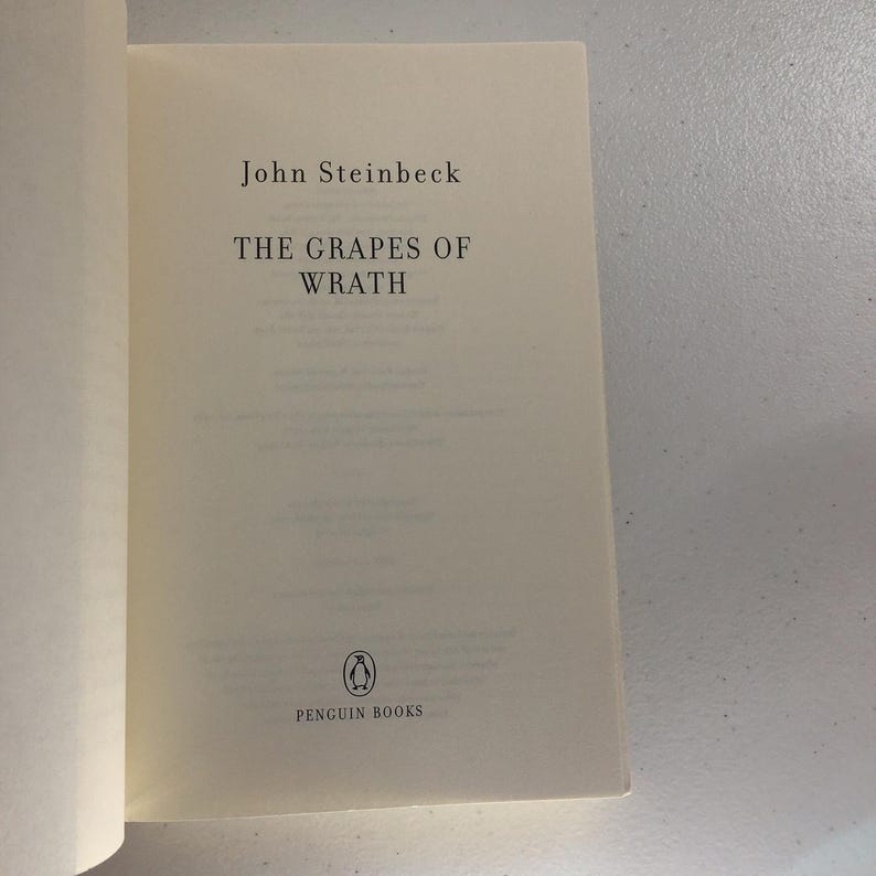 John Steinbeck “the Grapes of Wrath”. Softcover in Very Good Condition ...