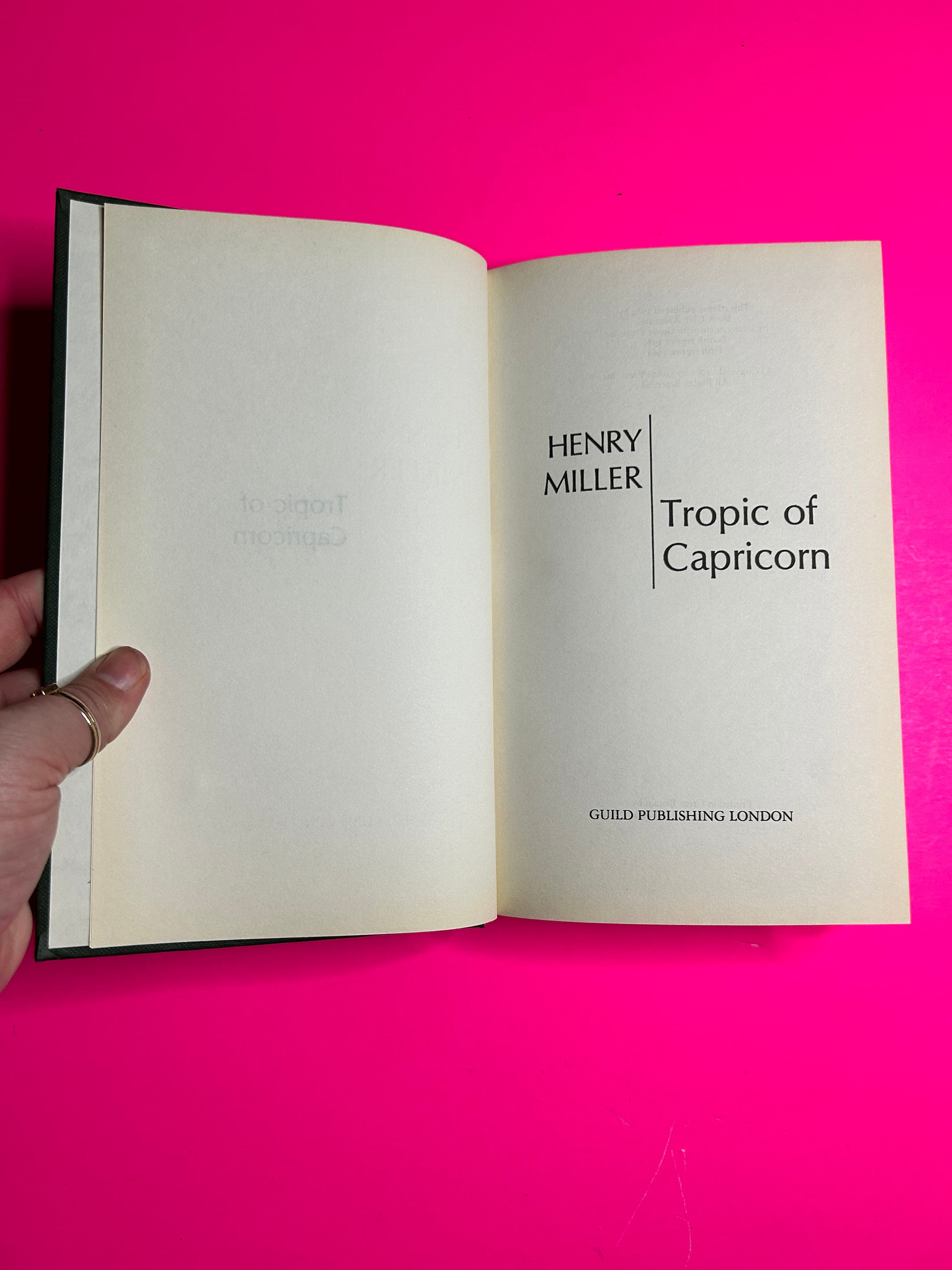 Henry Miller tropic of Capricorn 1988 Grove Press Hardcover Book - Etsy