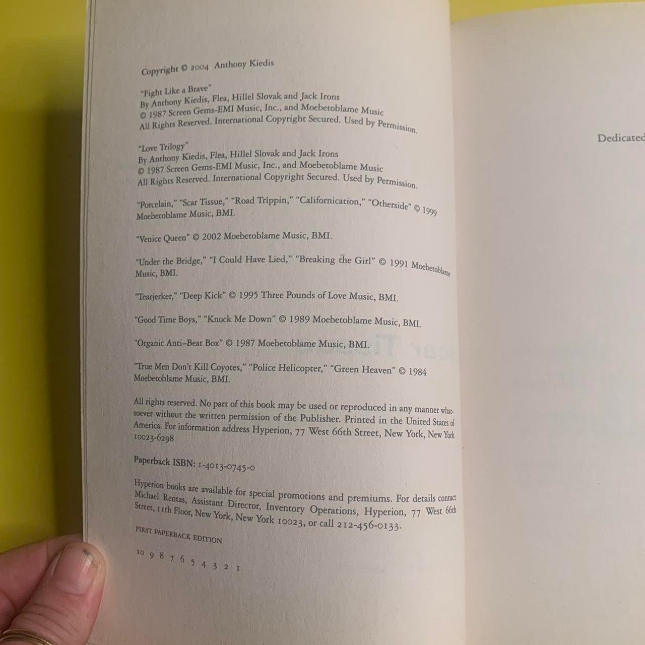 Anthony Kiedis scar Tissue - Etsy