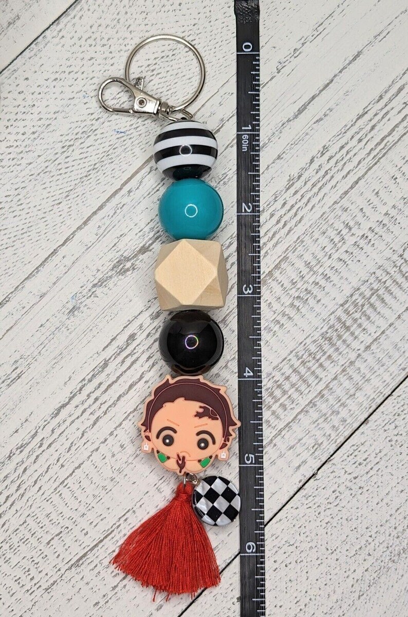 Demon Slayer Tanjiro Kamado Anime Keychain With Silicone Charm 6.5 Key ...