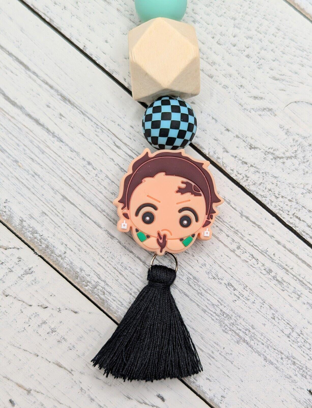 Demon Fighter Fire Breathing Boy Anime Keychain With Silicone Charm 6.5 ...