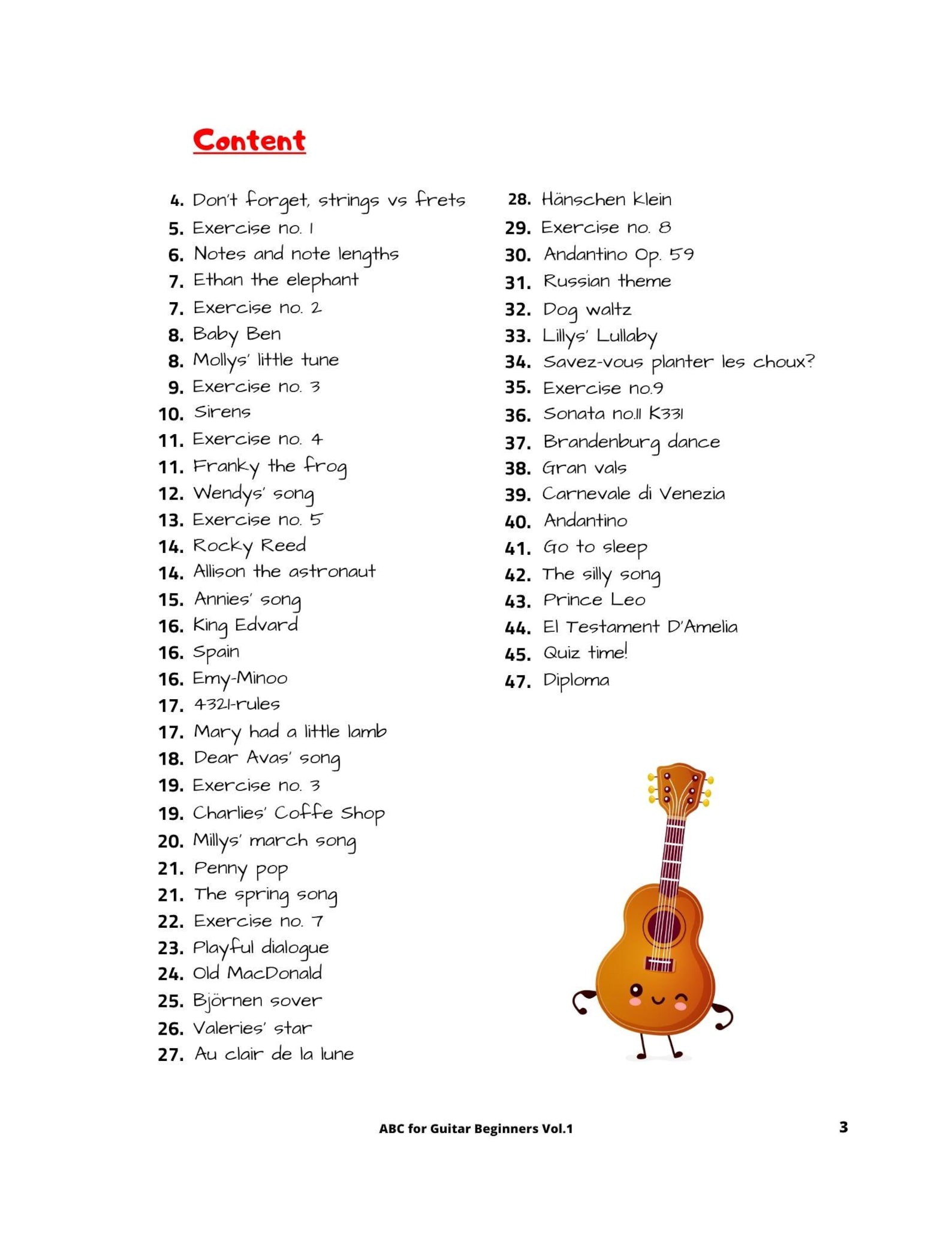 ABC for Guitar Beginners Vol.1 - Etsy