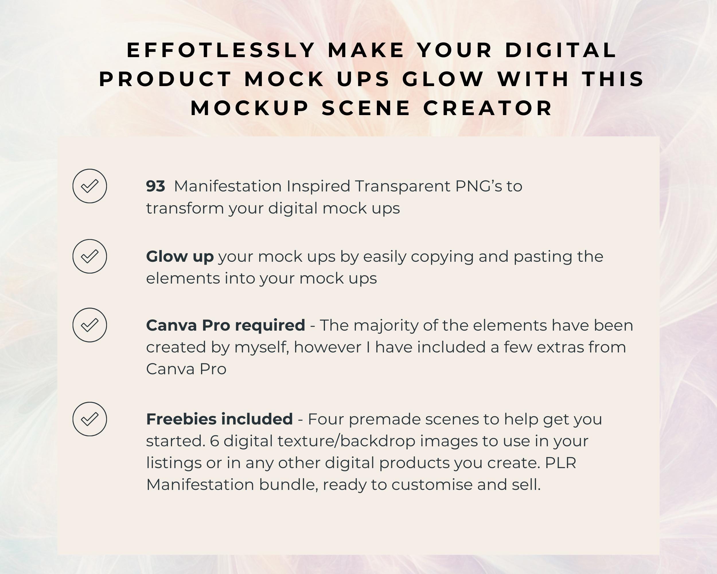 Digital Product Mock up Canva Manifestation Mock up Scene Creator ...