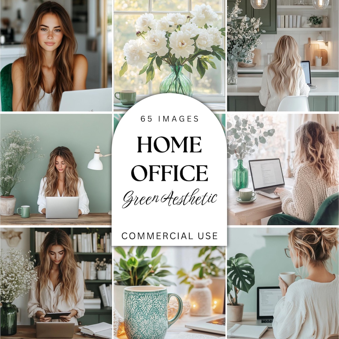 Green Aesthetic Work From Home Stock Photos - Lifestyle Image Bundle ...