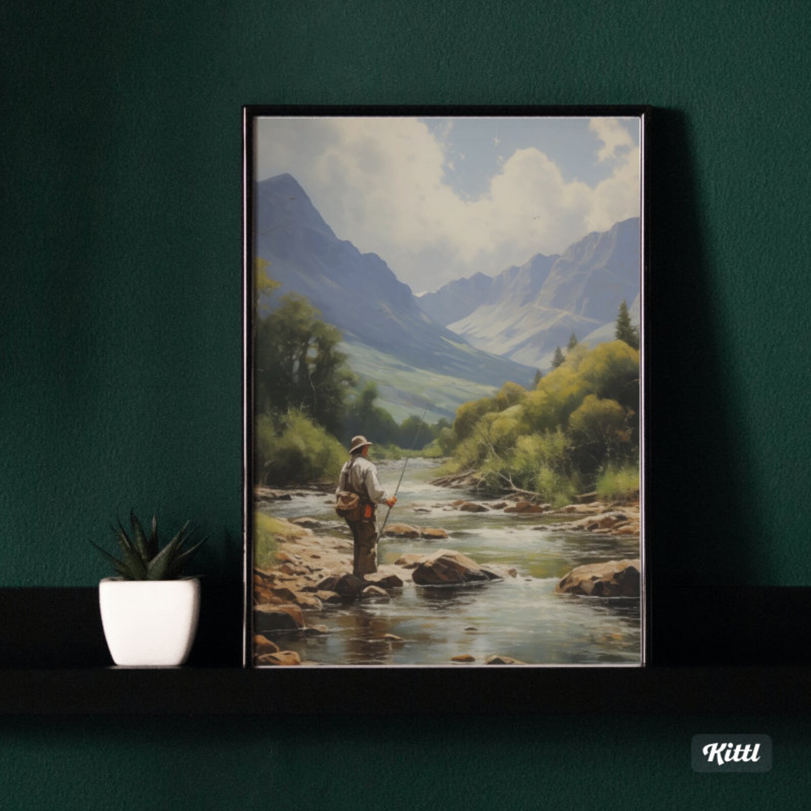 Fly Fishing Tranquility in a Mountain Stream - Digital Landscape ...