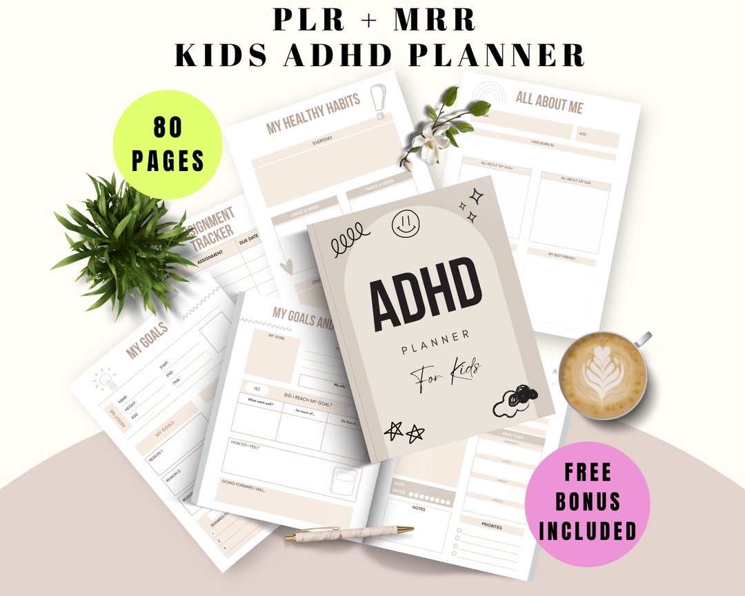 ADHD Planner PLR, PLR Resell Adhd Planner, Master Resell Rights ...