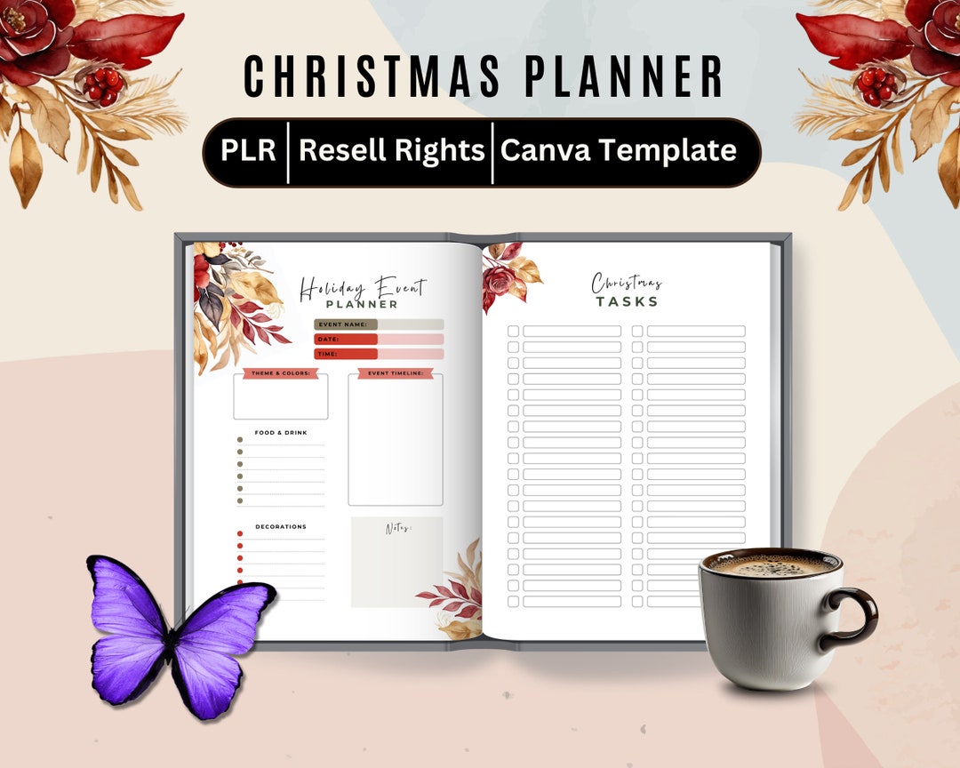 PLR Christmas Planner, Event Planner, Festive Planner Commercial Resell ...