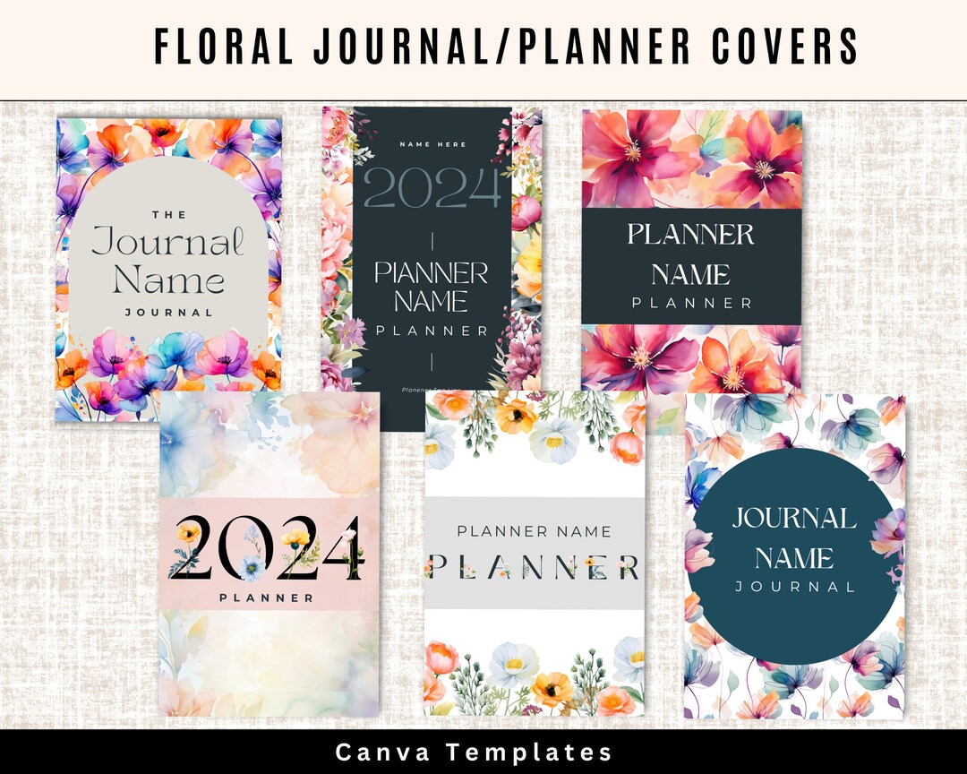 Floral Planner Cover, Digital Planner Cover, Note Book Cover for ...