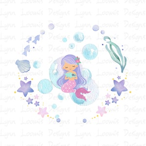 Set of 2 Mermaid Clipart Designs Digital Download, Mermaid Art - Etsy