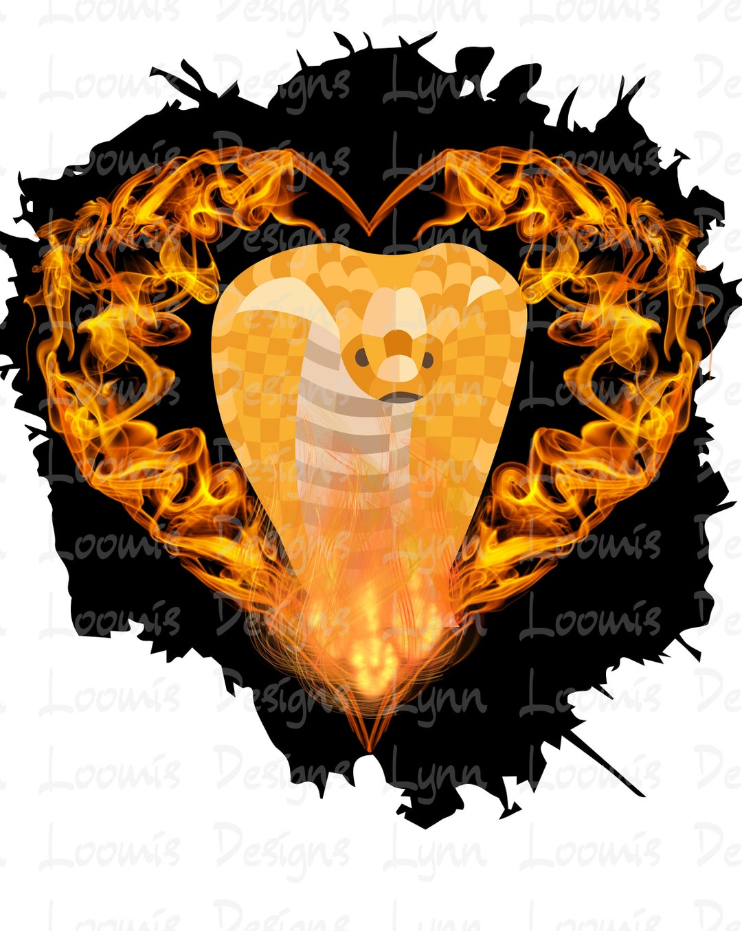Cobra Snake in Flame Heart, Cobra Clipart Creation Decor Digital ...