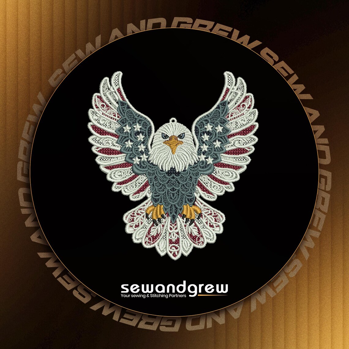 American Eagle FSL Embroidery Design - Etsy
