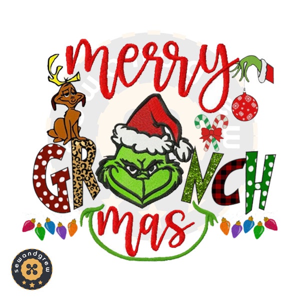 Grinch Embroidery Design - Etsy