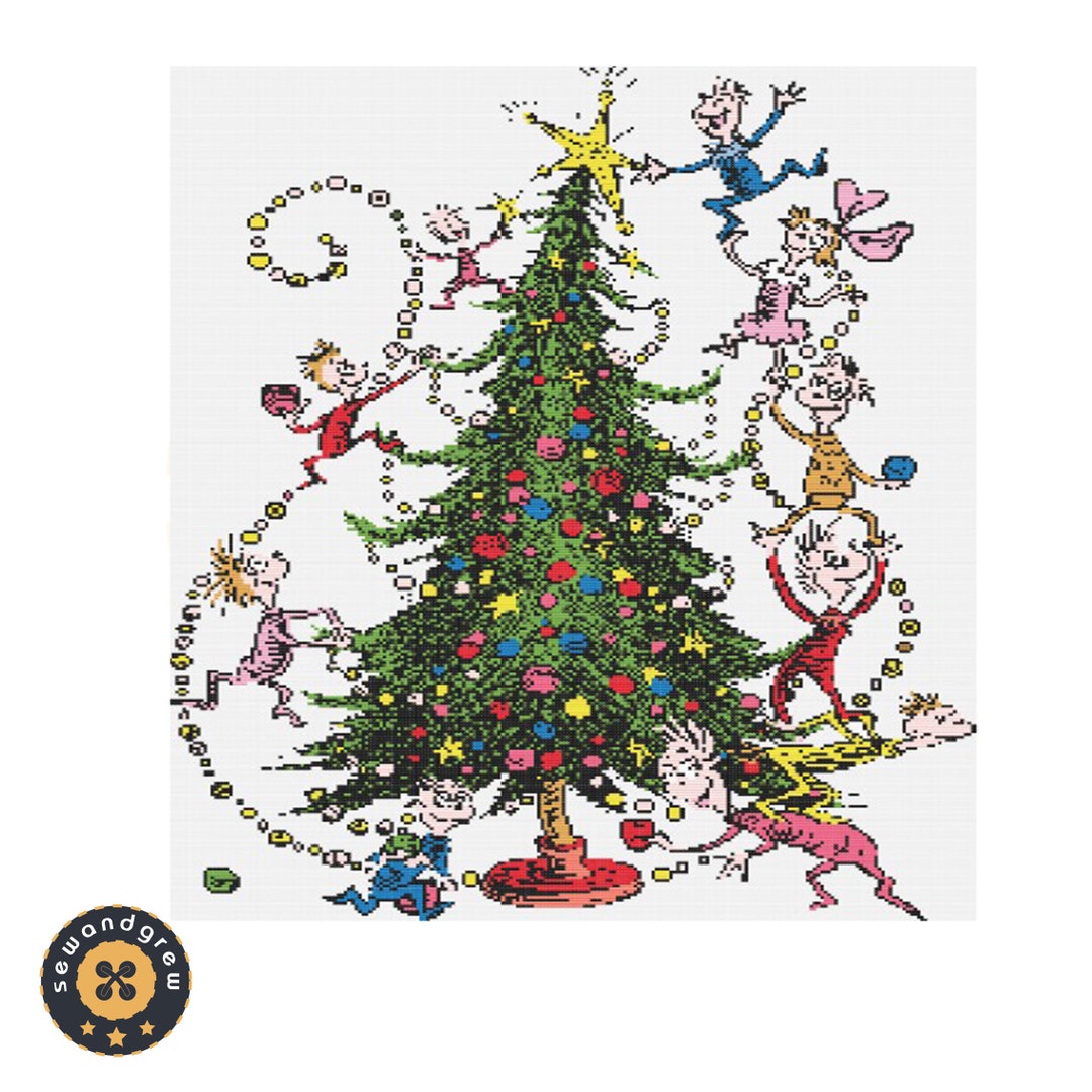 Classic Grinch Christmas Tree Cross Stitch - Etsy
