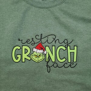 Resting Grinch Face 11 Inches Embroidery Design - Etsy