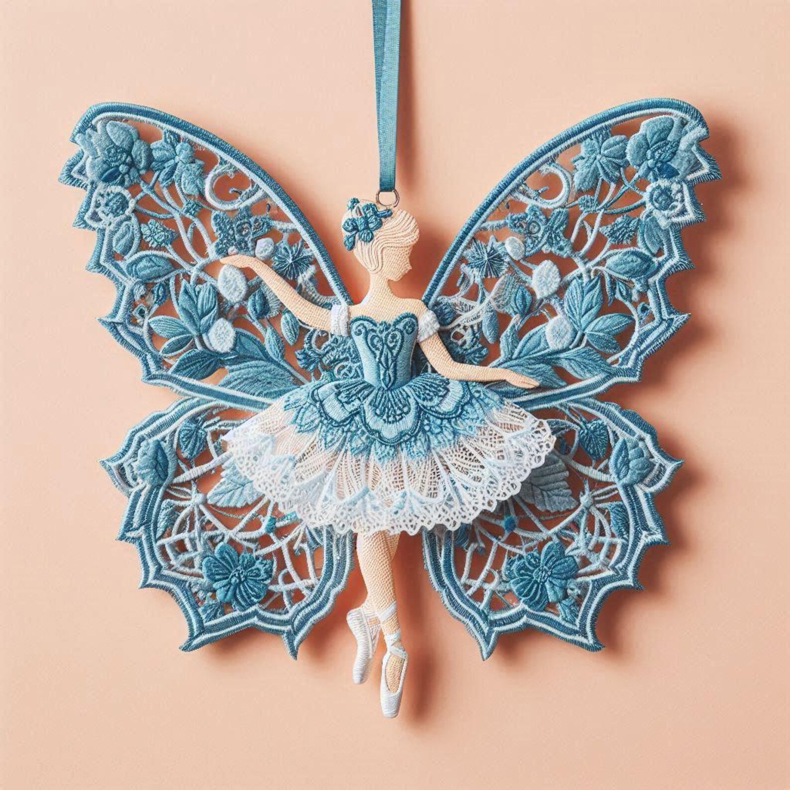 Blue Ballerina FSL Embroidery Design - Etsy