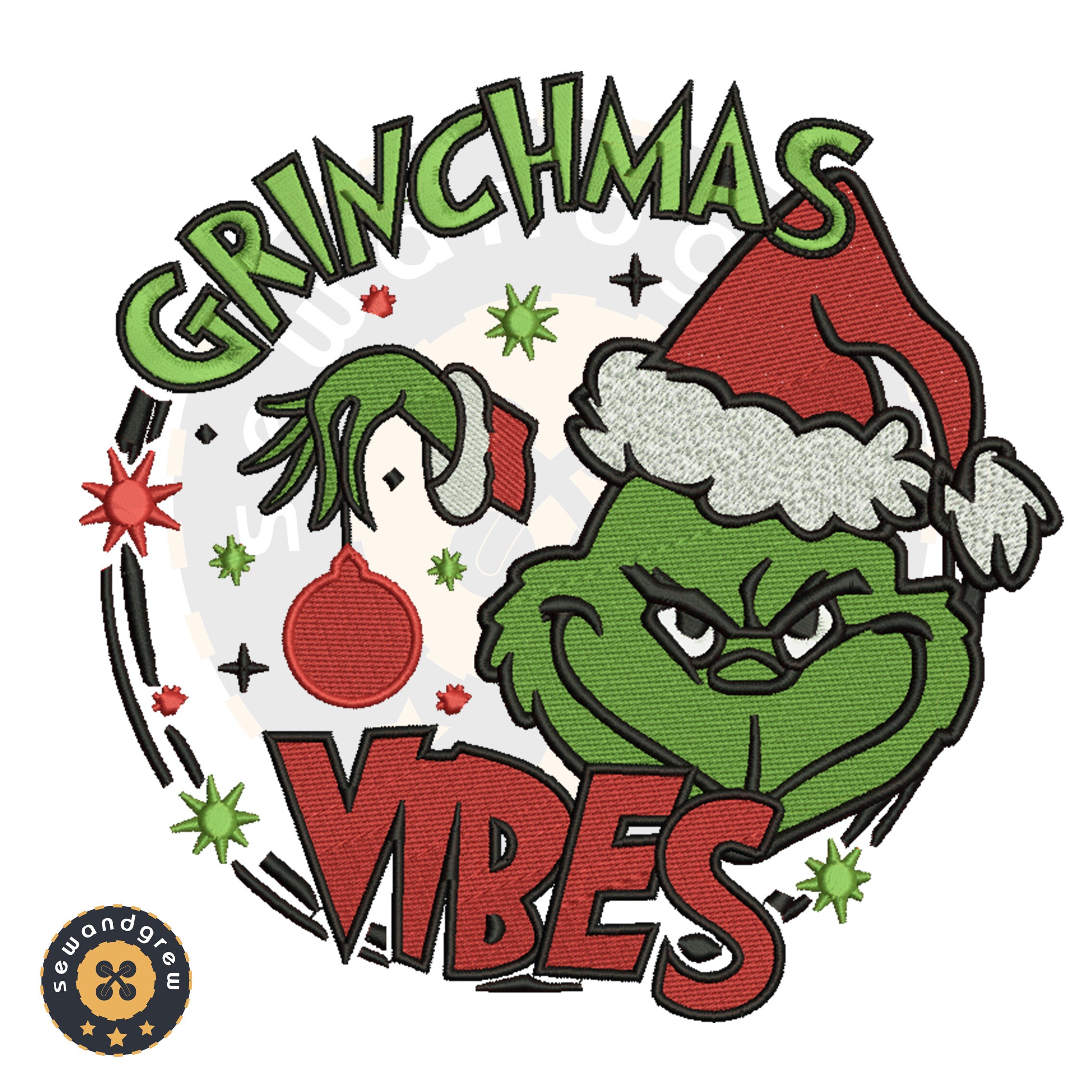 Grinchmas Vibes Logo Embroidery Design - Etsy
