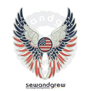 FSL American Wings Embroidery Design - Etsy