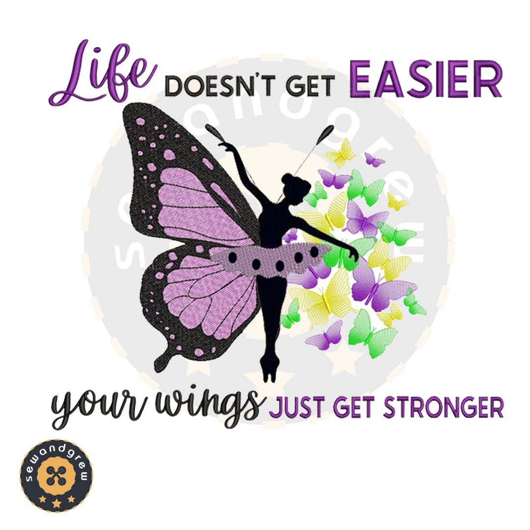 Butterfly Ballerina Wings Embroidery Design - Etsy