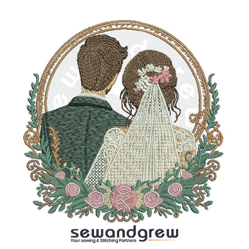 Wedding Couple 5 Inch Embroidery Design - Etsy