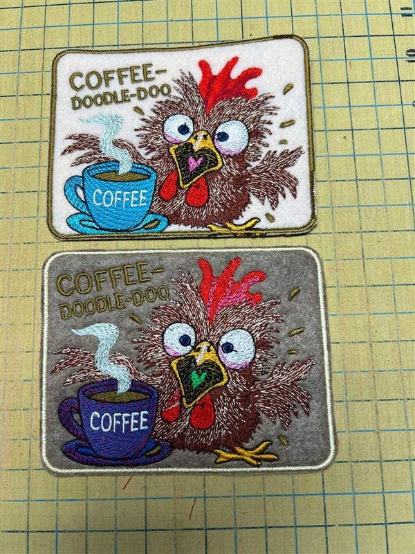 Coffee Doodle-doo Digital Embroidery Design - Etsy