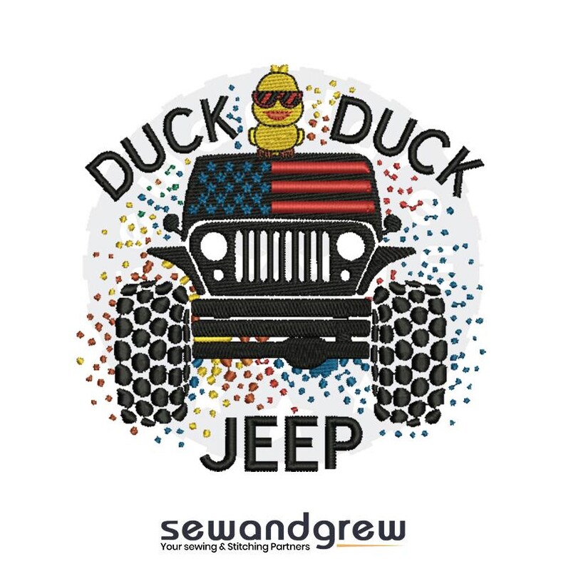 Duck Jeep Embroidery Design - Etsy