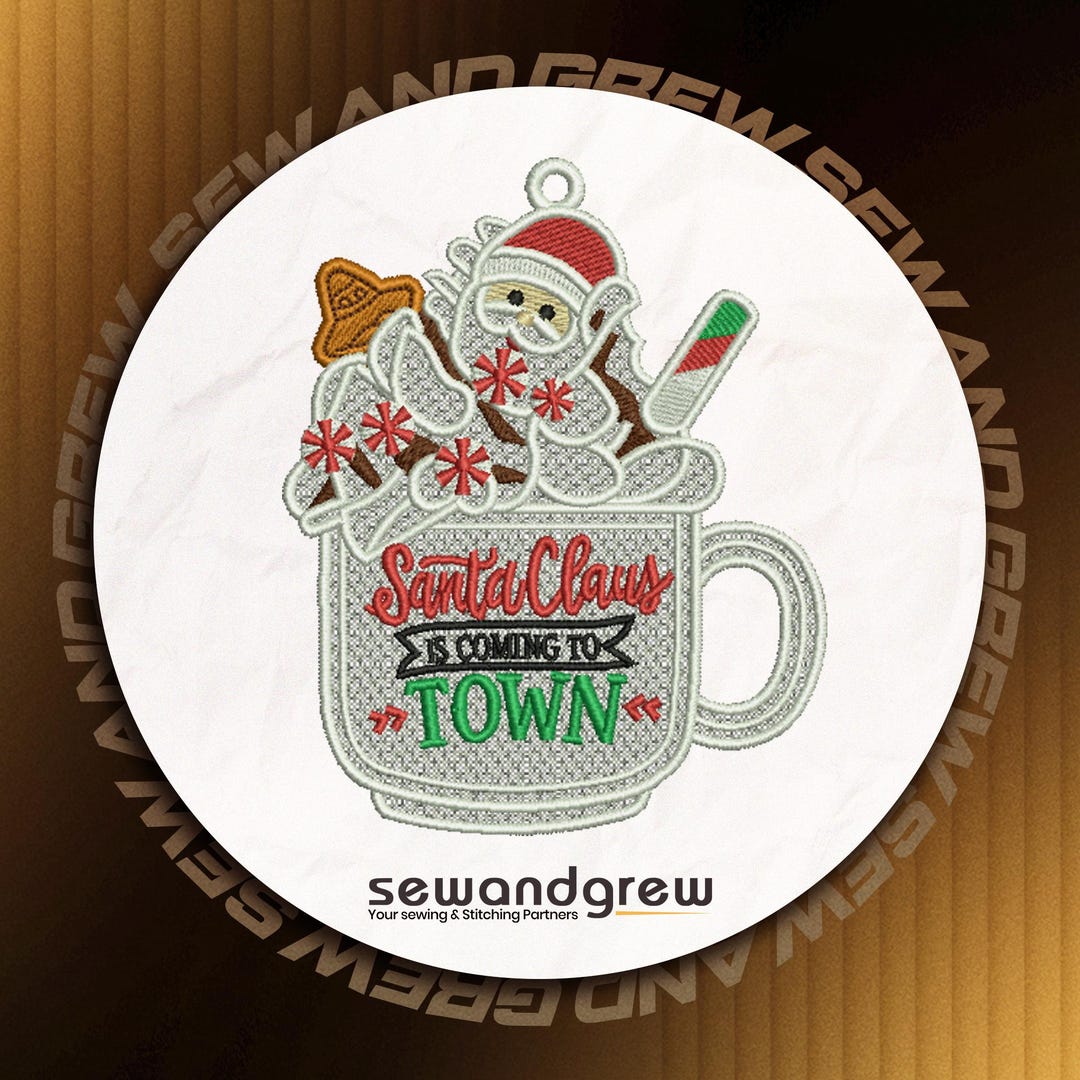 Hot Cocoa With Santa FSL Embroidery Design - Etsy