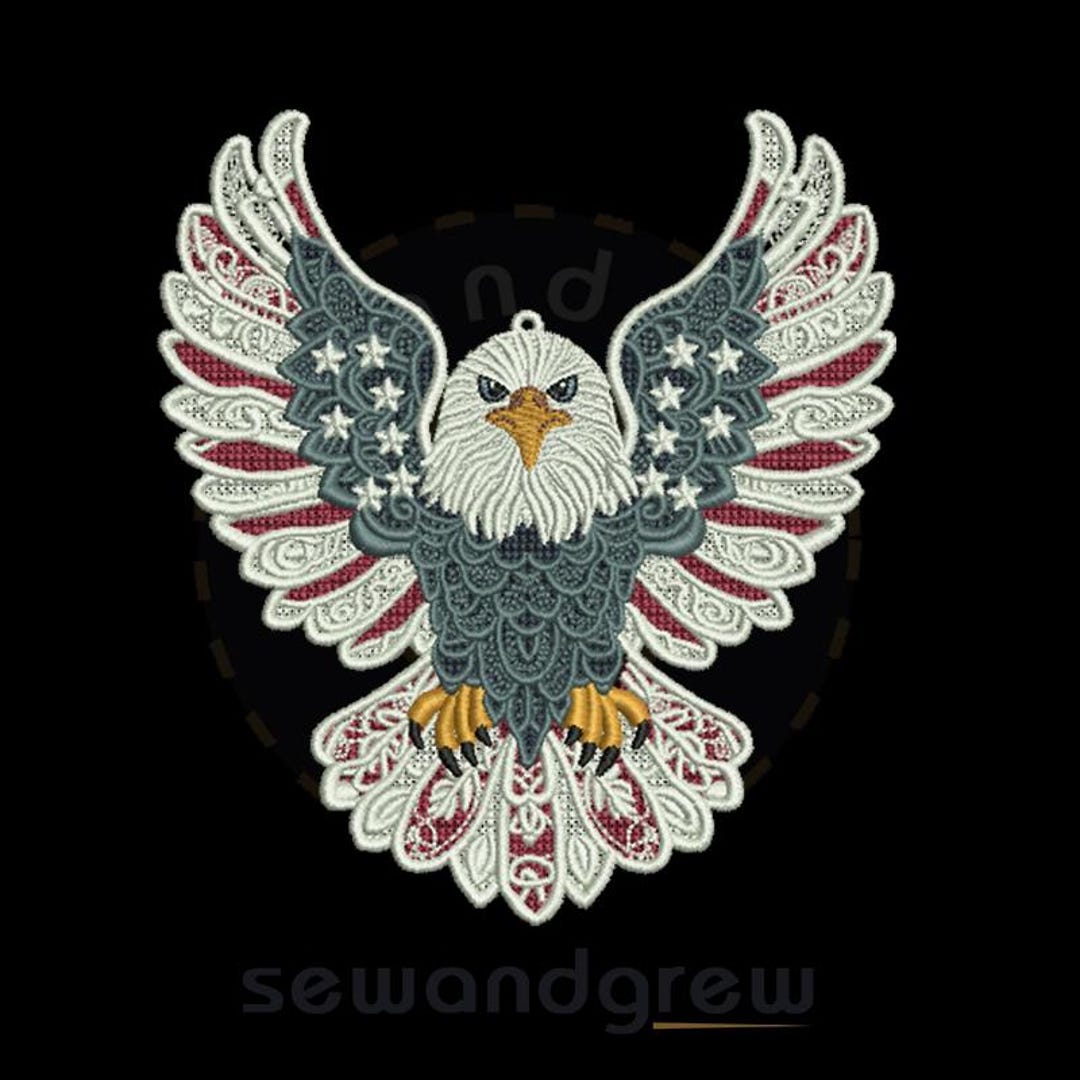 American Eagle FSL Embroidery Design - Etsy
