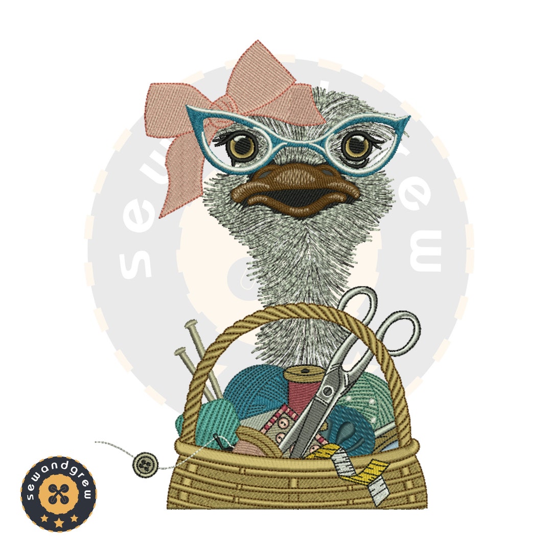 Sewing Ostrich Embroidery Design - Etsy