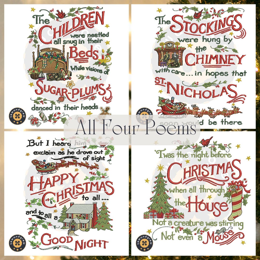 All 4 Poems Bundle | Machine Embroidery Pattern - Etsy
