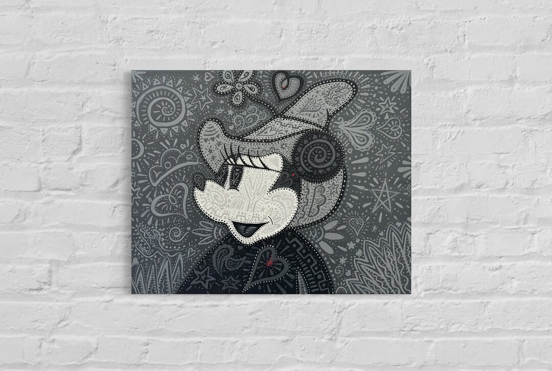 Mickey Mouse Acrylic Painting on Canvas. Wall Art Kids Room. - Etsy