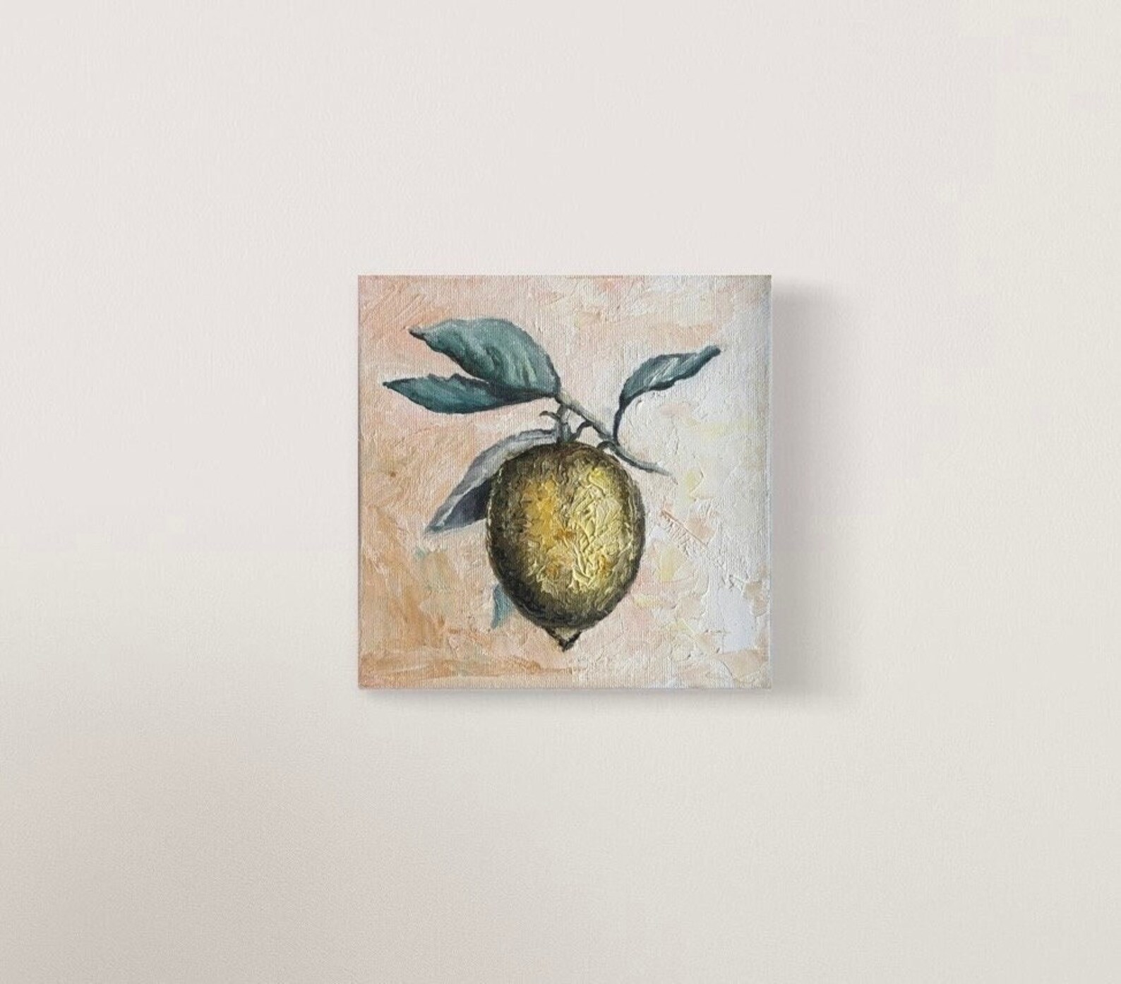 Lemon Small Original Oil Painting Still Life Fine Art Lemon Kitchen ...