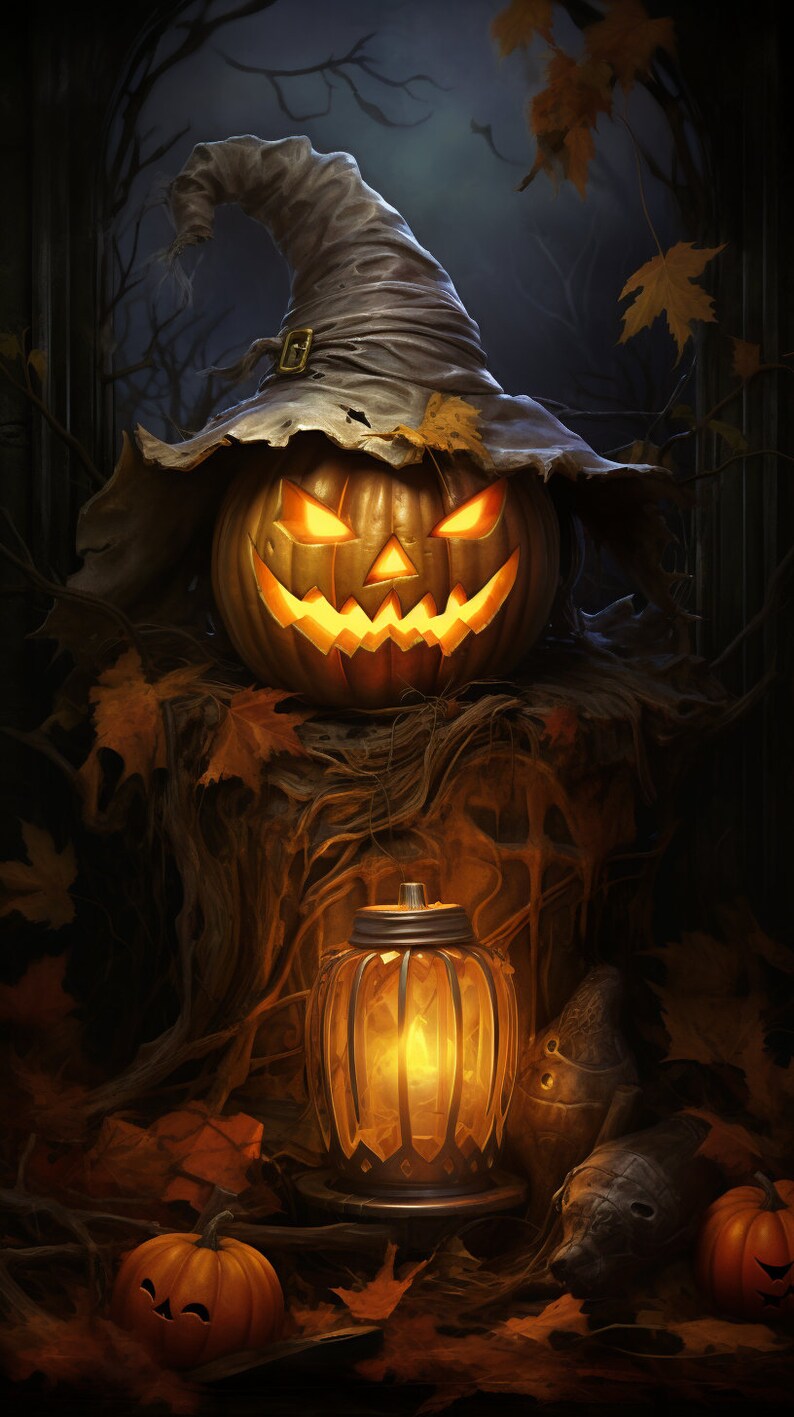 Spooky Halloween Phone Wallpaper Bundle - 16:9 Aspect Ratio - Set of 5 ...