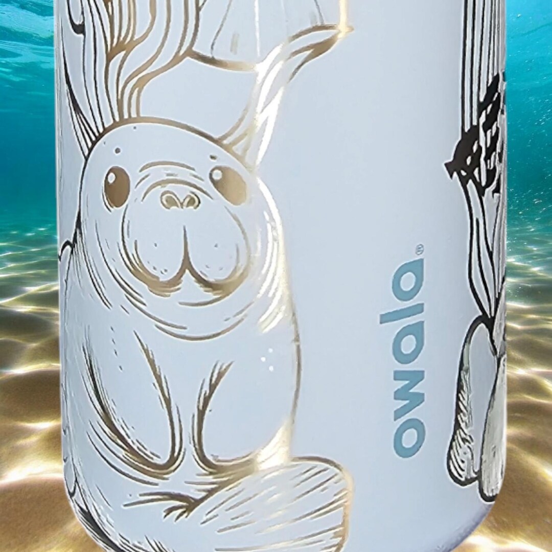 Manatee Engraved Owala 24 and 32 Oz Bottle | Elegant & Personalized ...