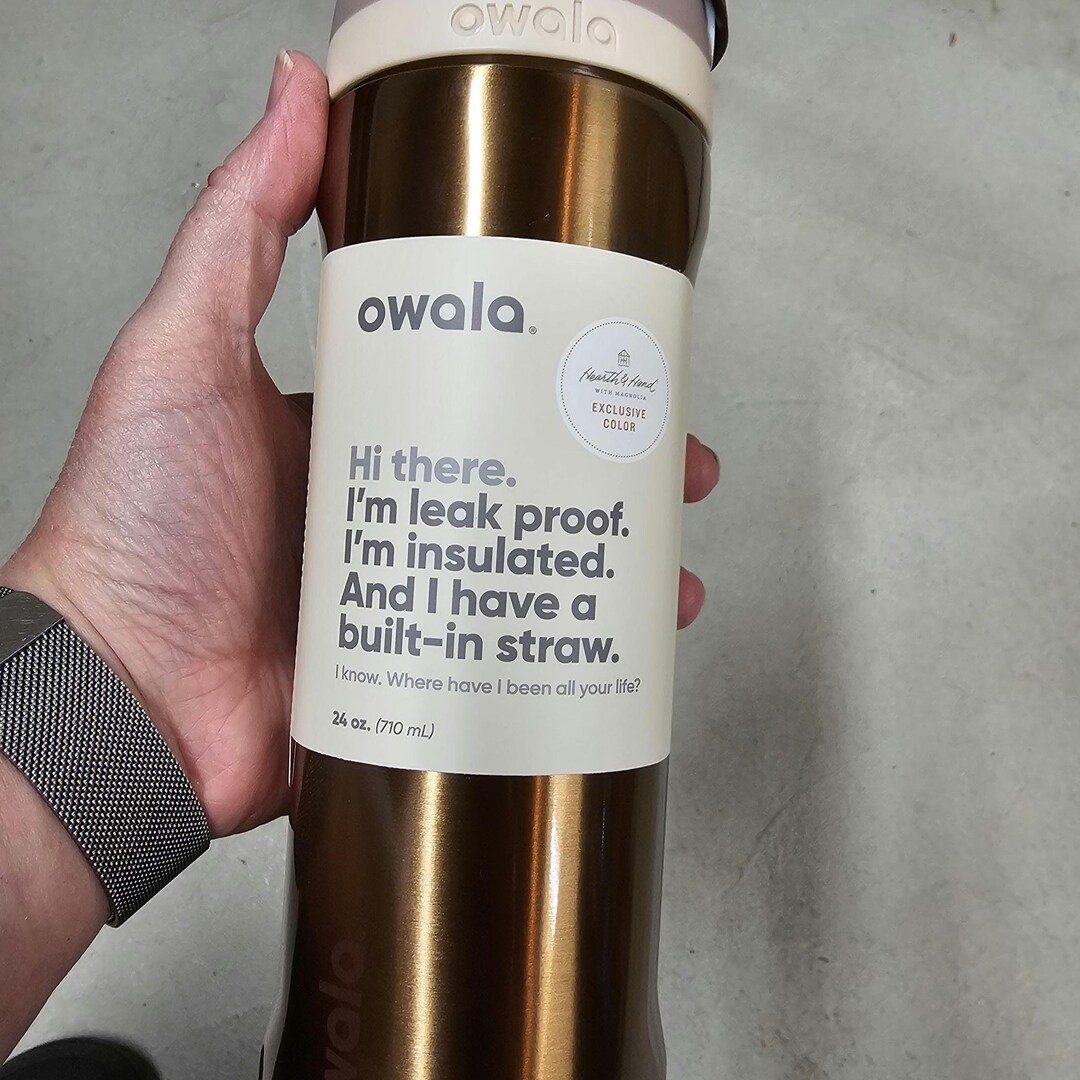 Owala Copper Bells Drink Bottle, 24 Oz Bpa-free Bottle, Flip Cap, Leak ...