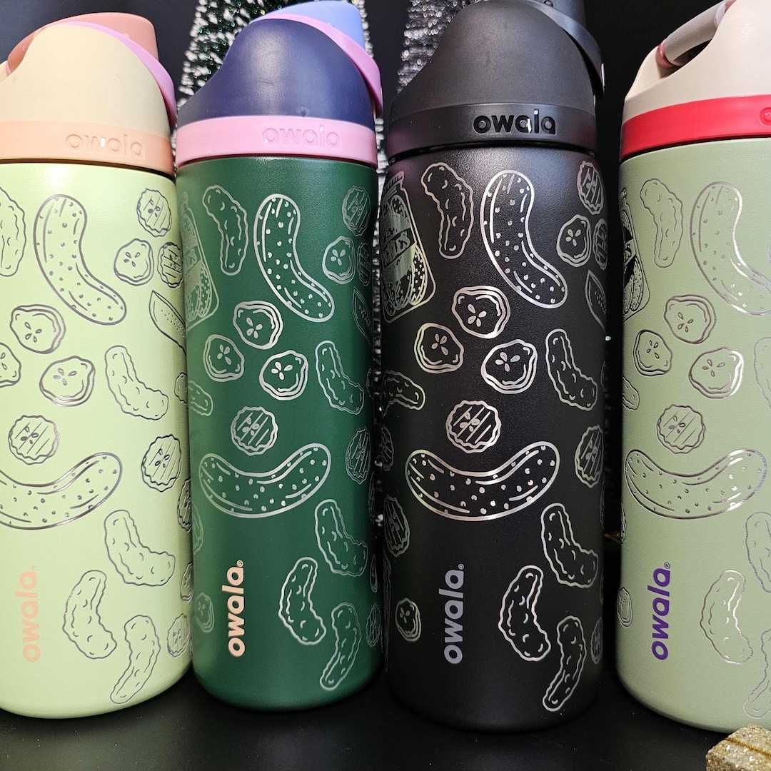 Pickle Engraved Owala Water Bottle Silver Pickles, Available in Sway ...