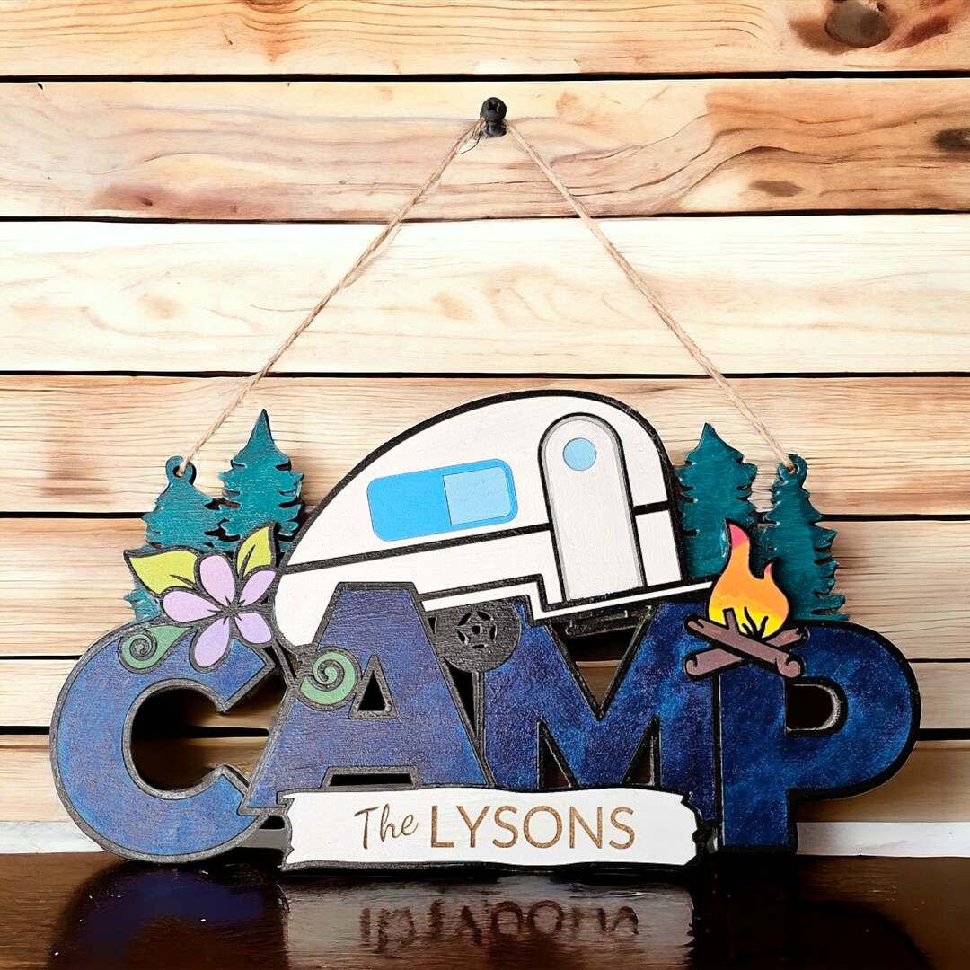 Happy Campers Sign, Welcome Sign for Campsite, Personalized Camping ...